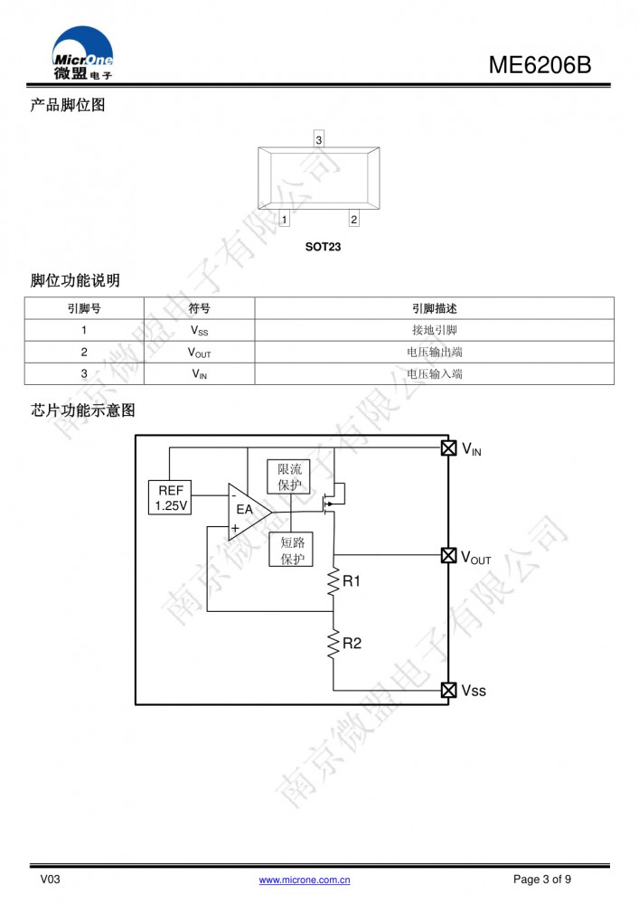 ME6206B datasheet page 3