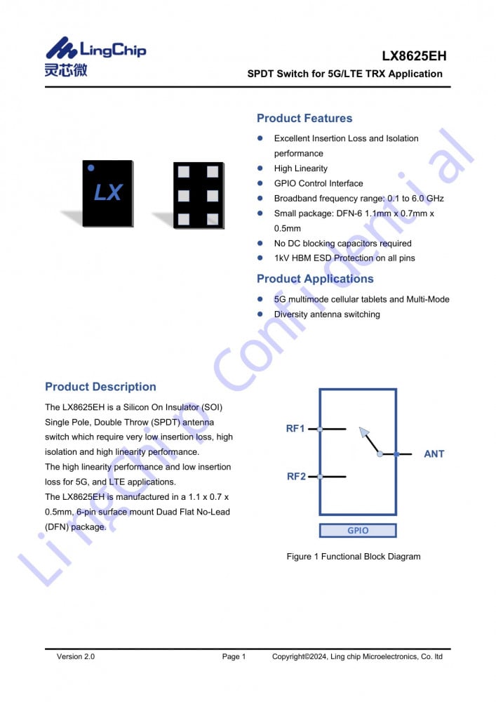 LX8625EH datasheet page 1