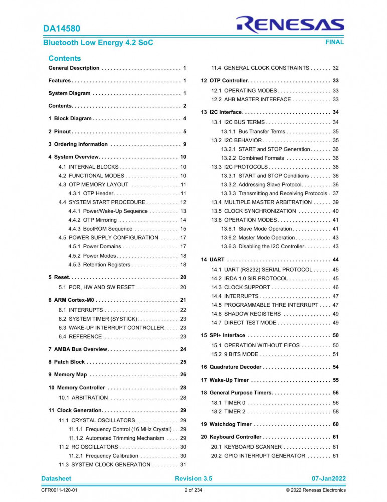 DA14580 datasheet page 2