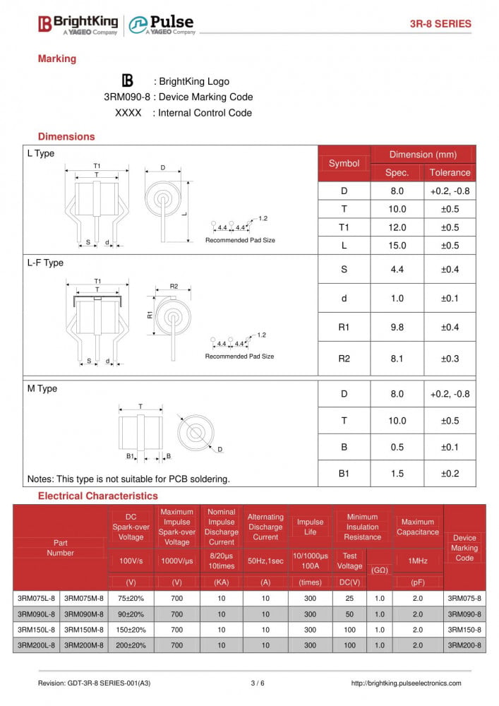 3RM090L-8/B datasheet page 2