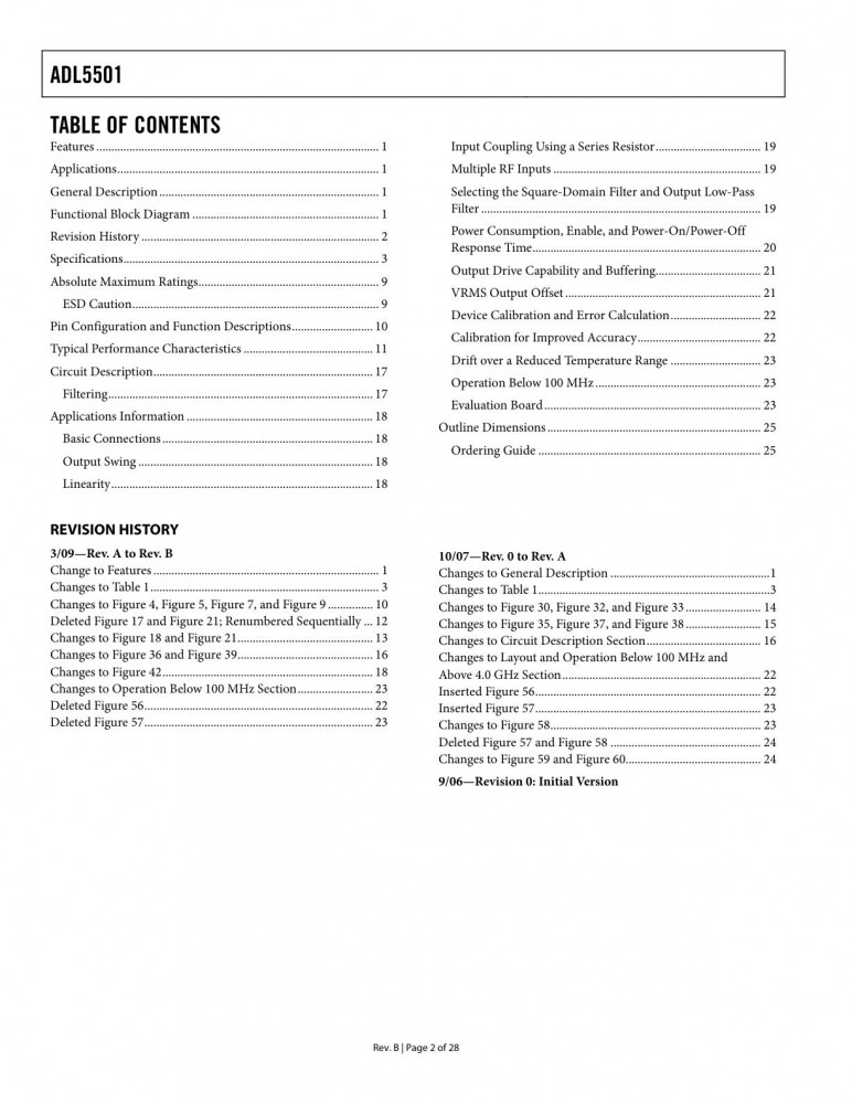 ADL5501 datasheet page 2