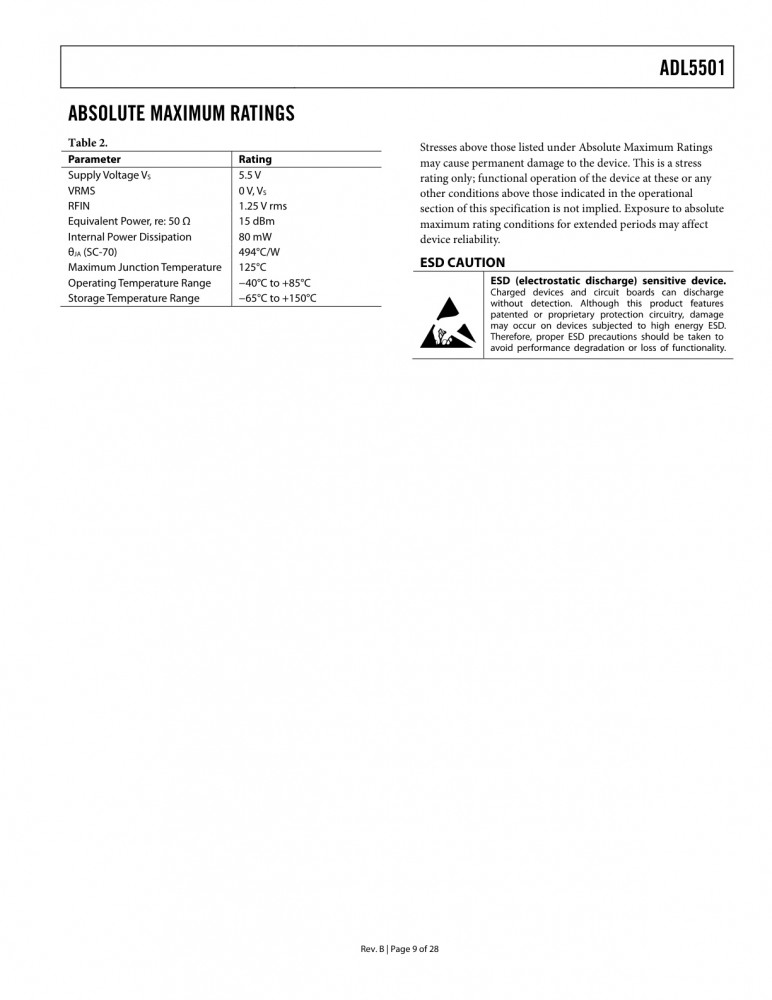 ADL5501 datasheet page 9
