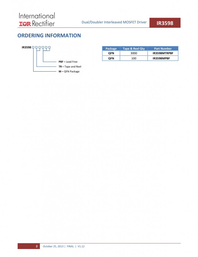 IR3598 datasheet page 2