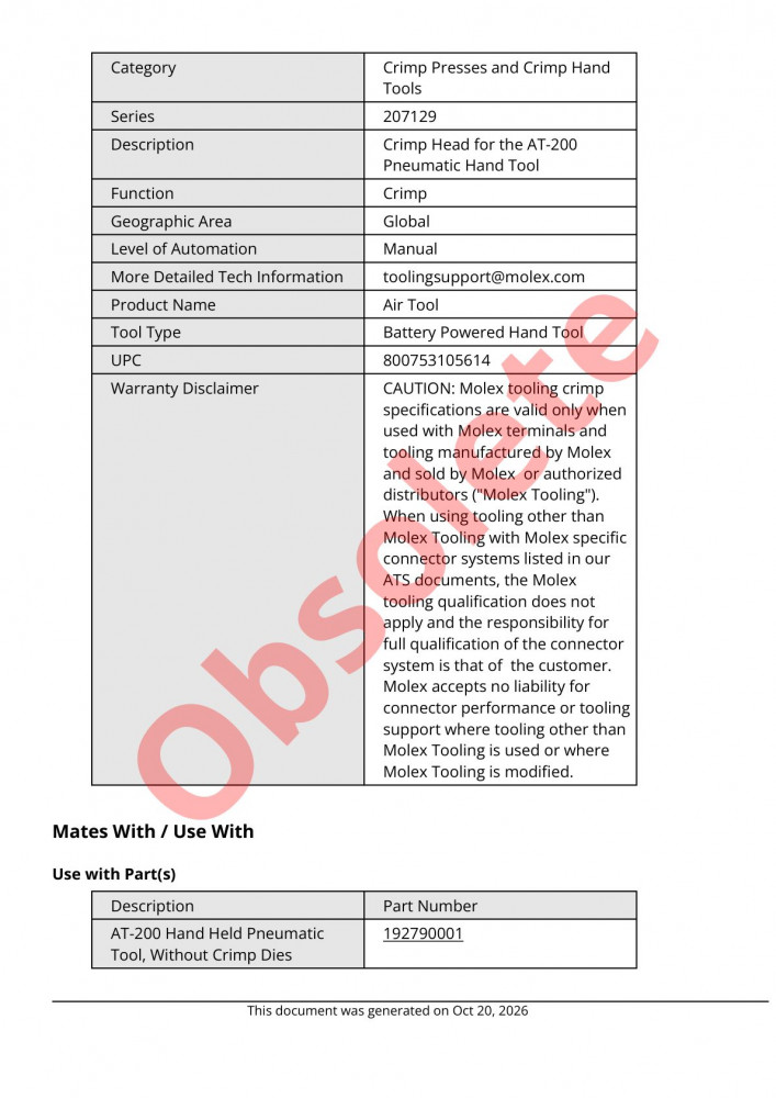 Document image, page 2, for MOLEX 192830057