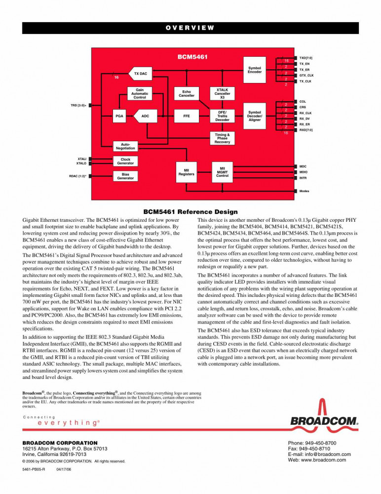 BCM5461 technical document page 2