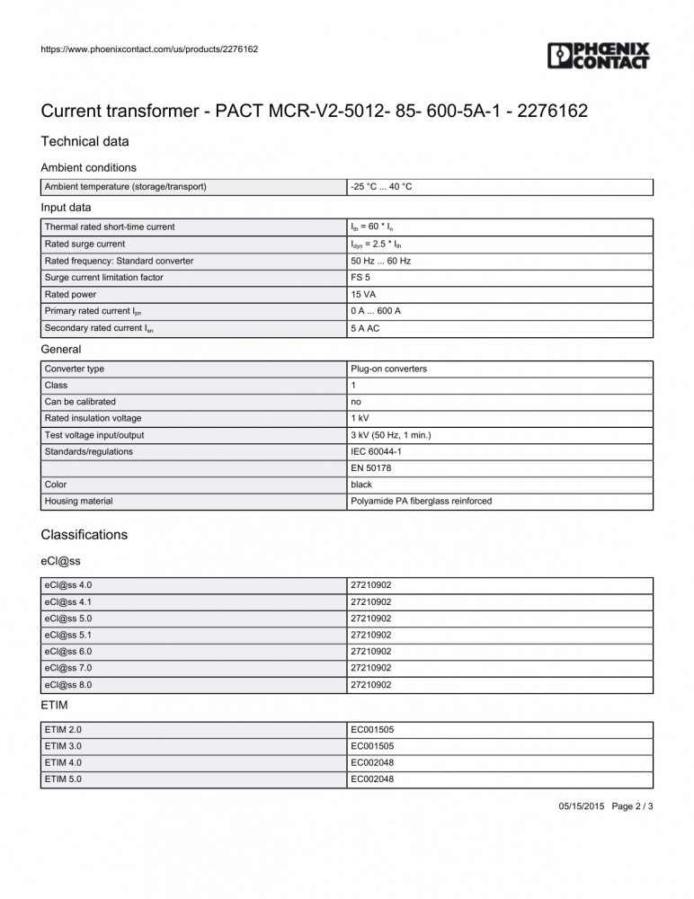 Phoenix Contact 2276162 product document page 2