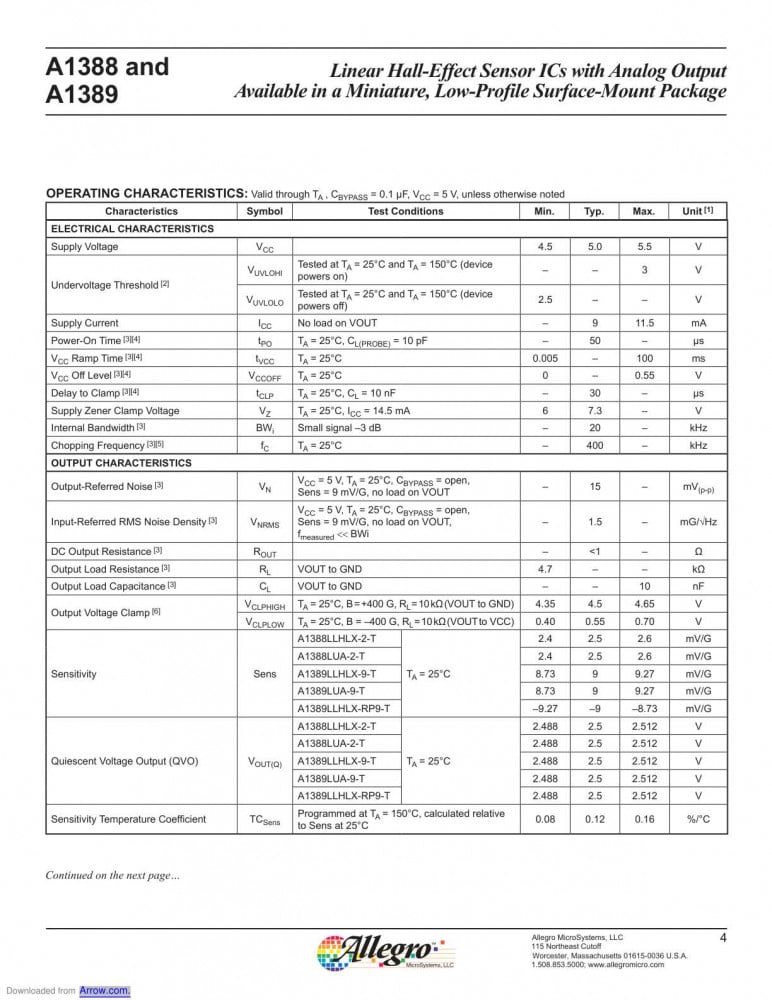 A1389 datasheet page 4