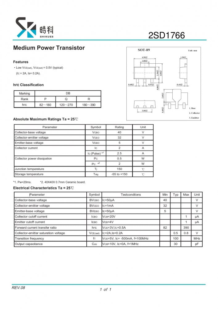 2SD1766R datasheet page