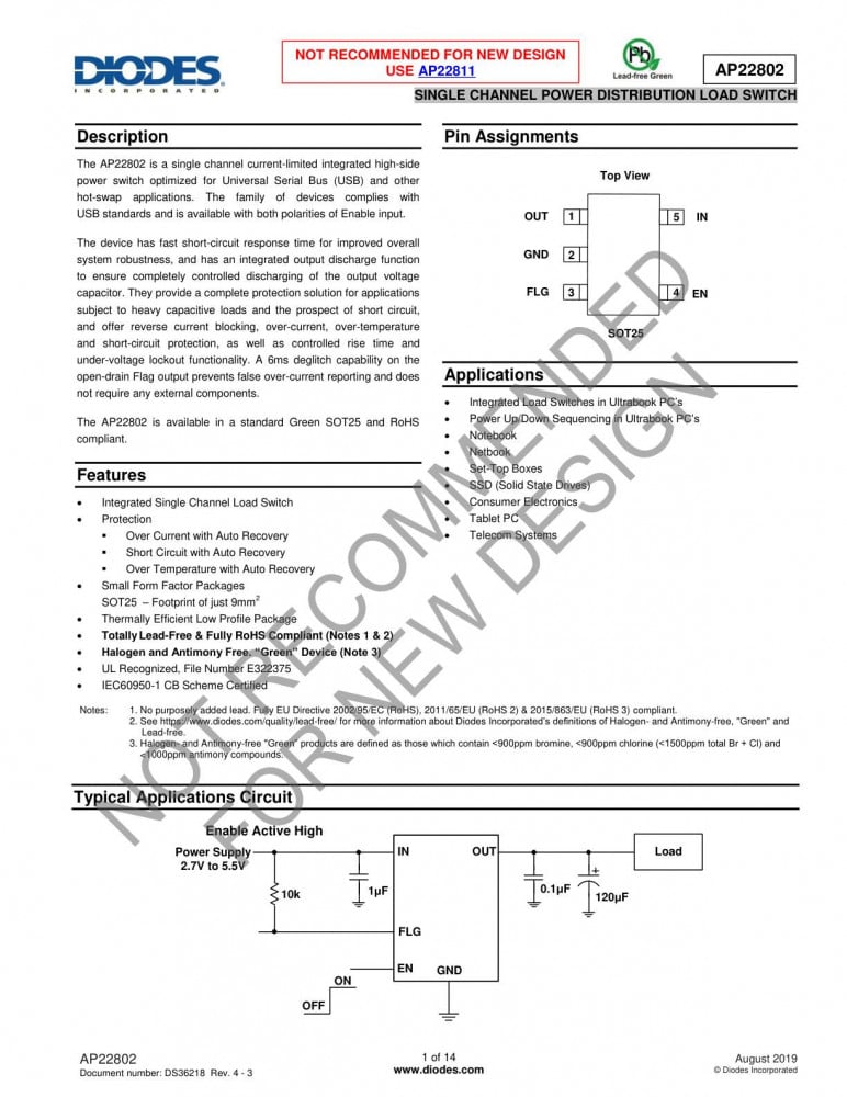 AP22802 datasheet page 1