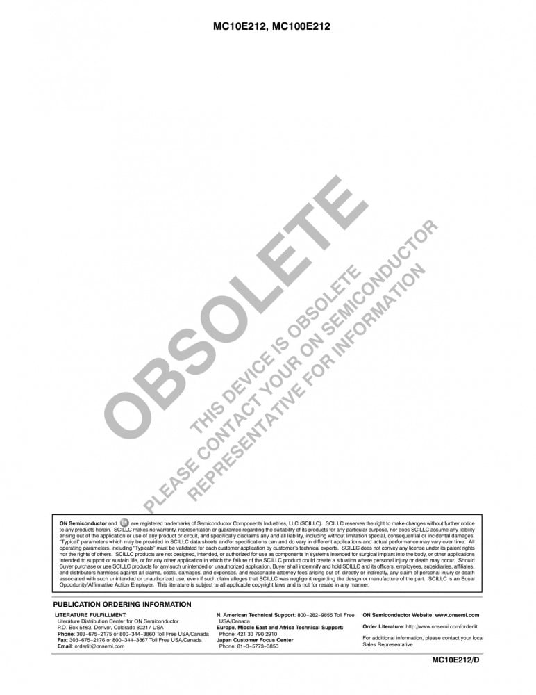 MC10E212FN datasheet page 7