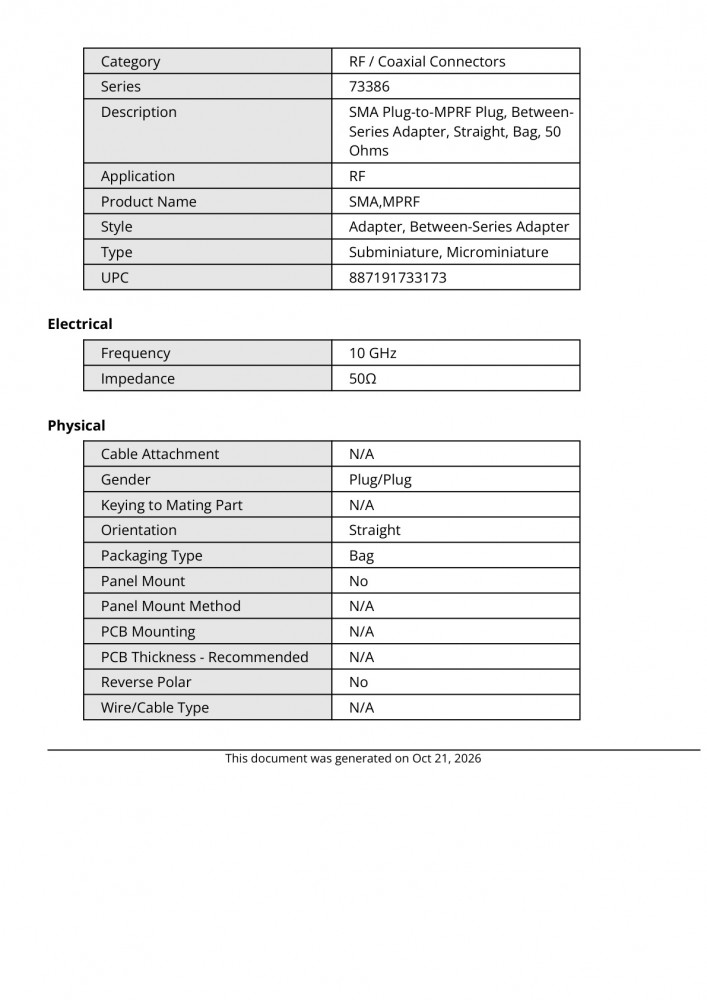 Technical document image 2 for MOLEX 733861750