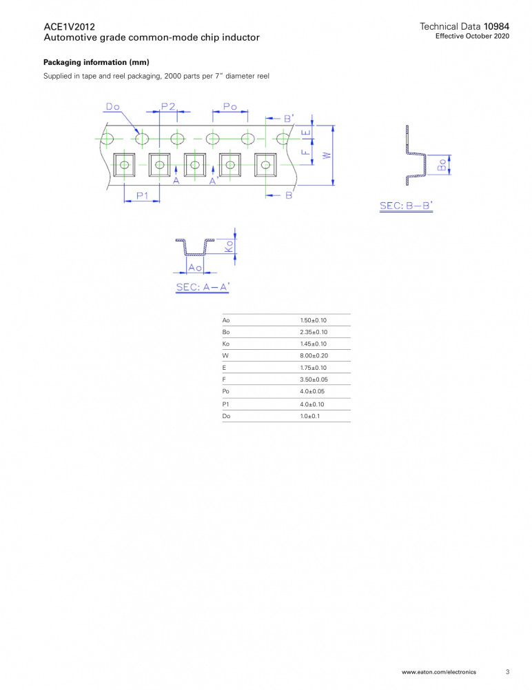 ACE1V2012 datasheet page 3