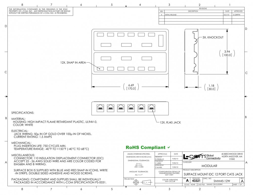 L-com SMM45-12W technical document preview