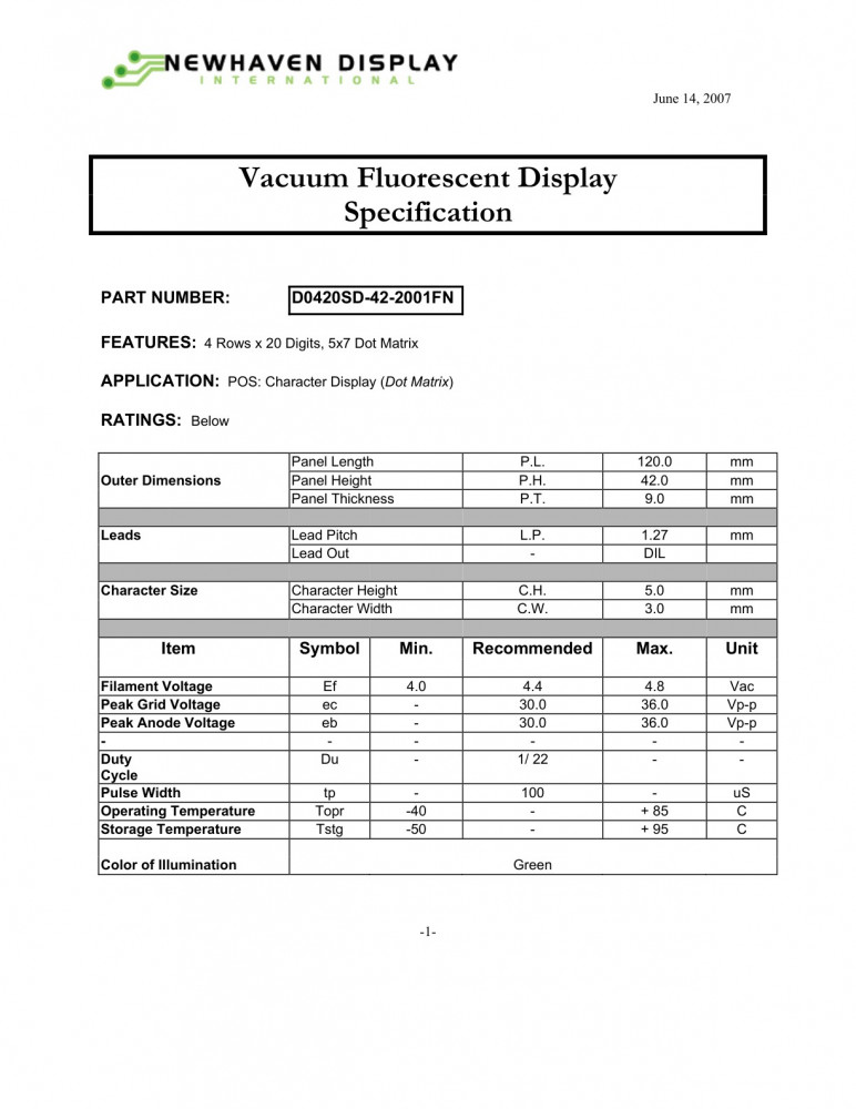 D0420SD-42-2001FN datasheet page 2