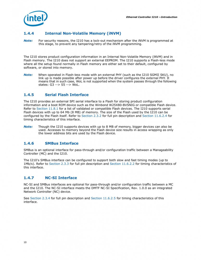 Intel I210 datasheet page 10