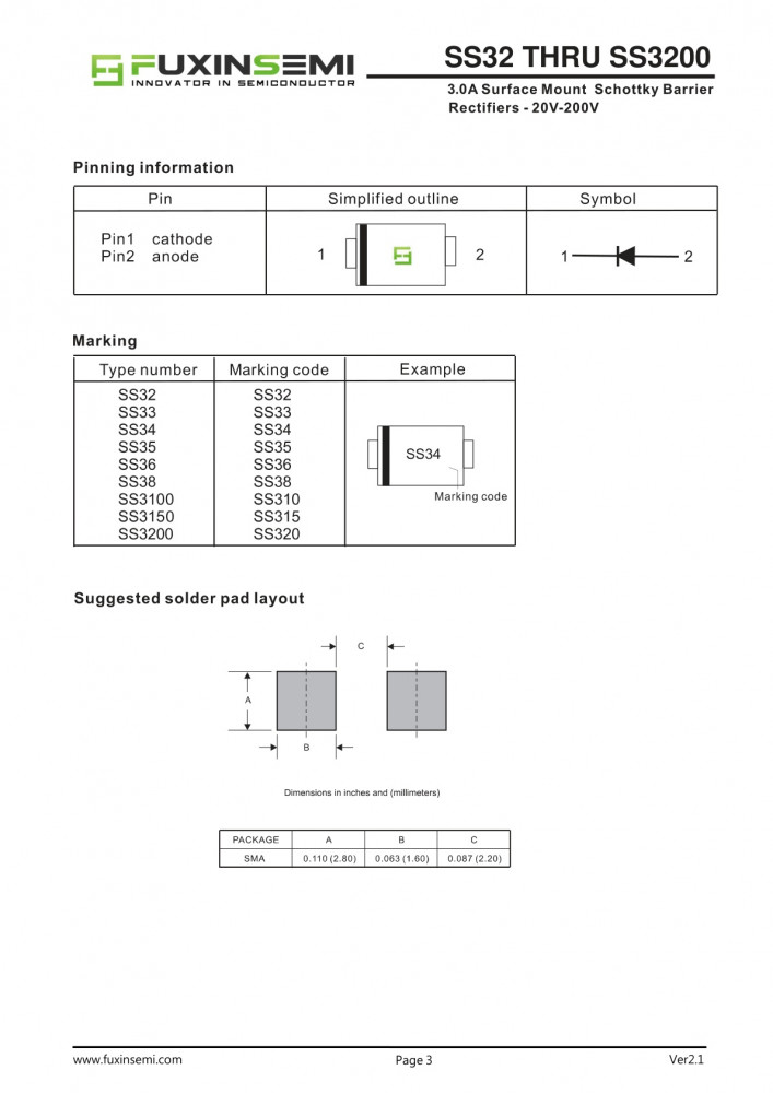 FUXINSEMI SS3200 datasheet page 3
