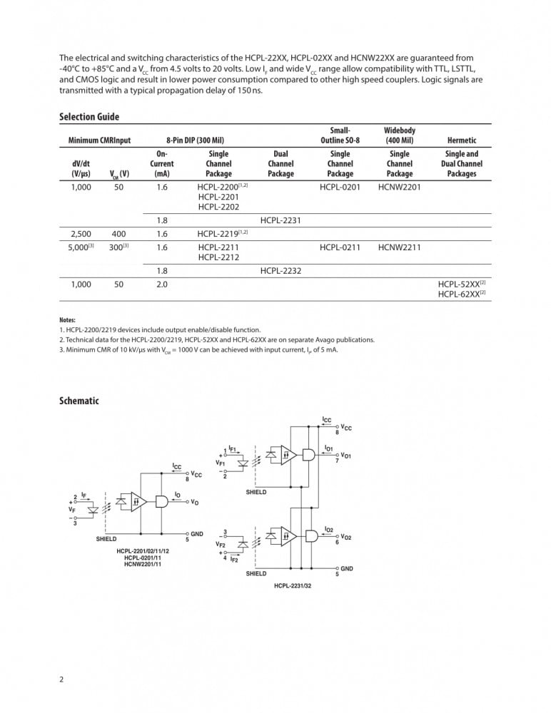HCPL-0211 datasheet page 2