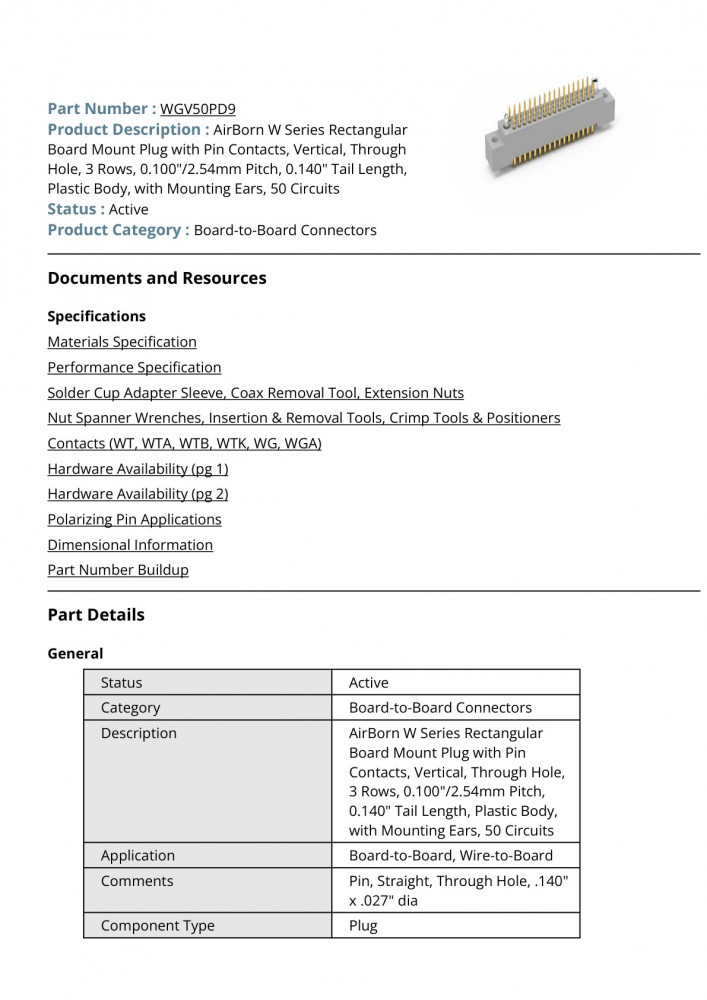 WGV50PD9 technical document page 1