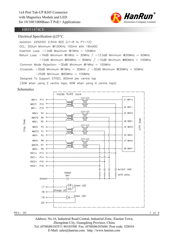 HR931474CE datasheet page 1