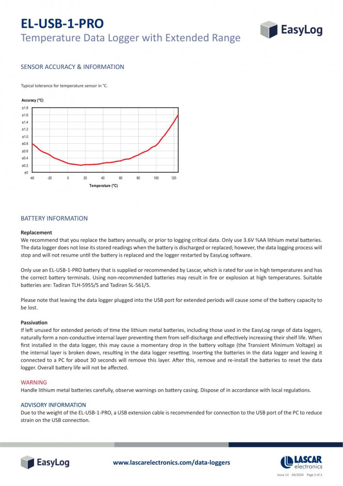 EL-USB-1-PRO technical document, page 2