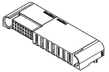 EXTreme Ten60Power Right-Angle Receptacle with Side Guides, 24 Signal Circuits