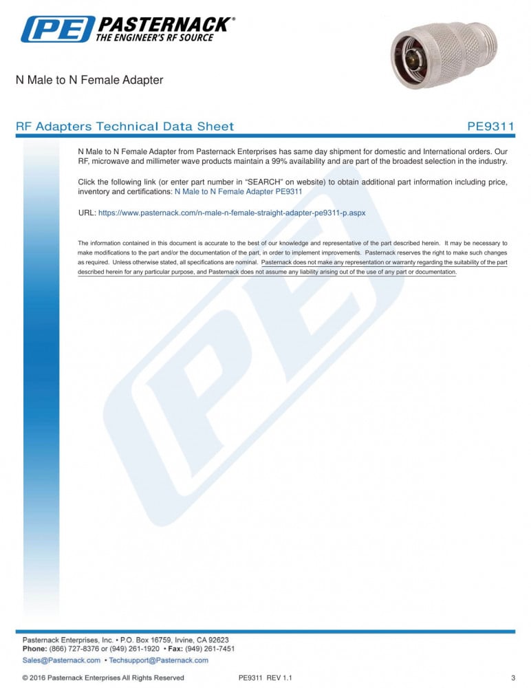 PE9311 technical document page 3