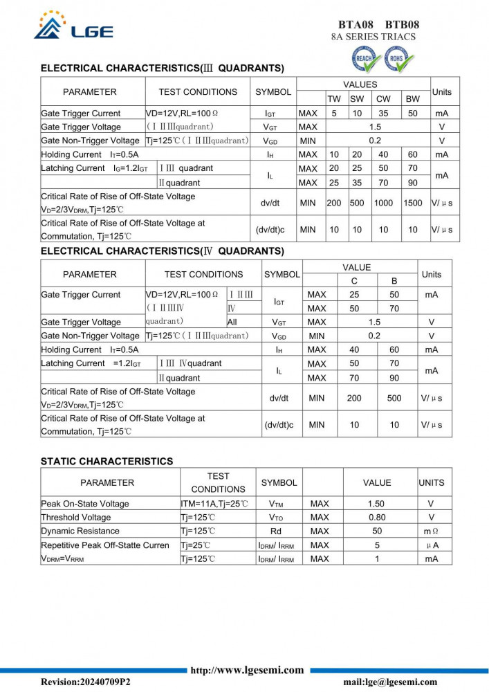BTA08-600C-LGE datasheet page 2