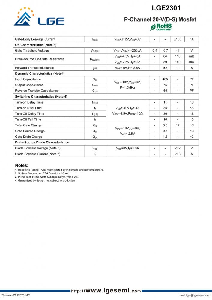 LGE2301 datasheet page 2