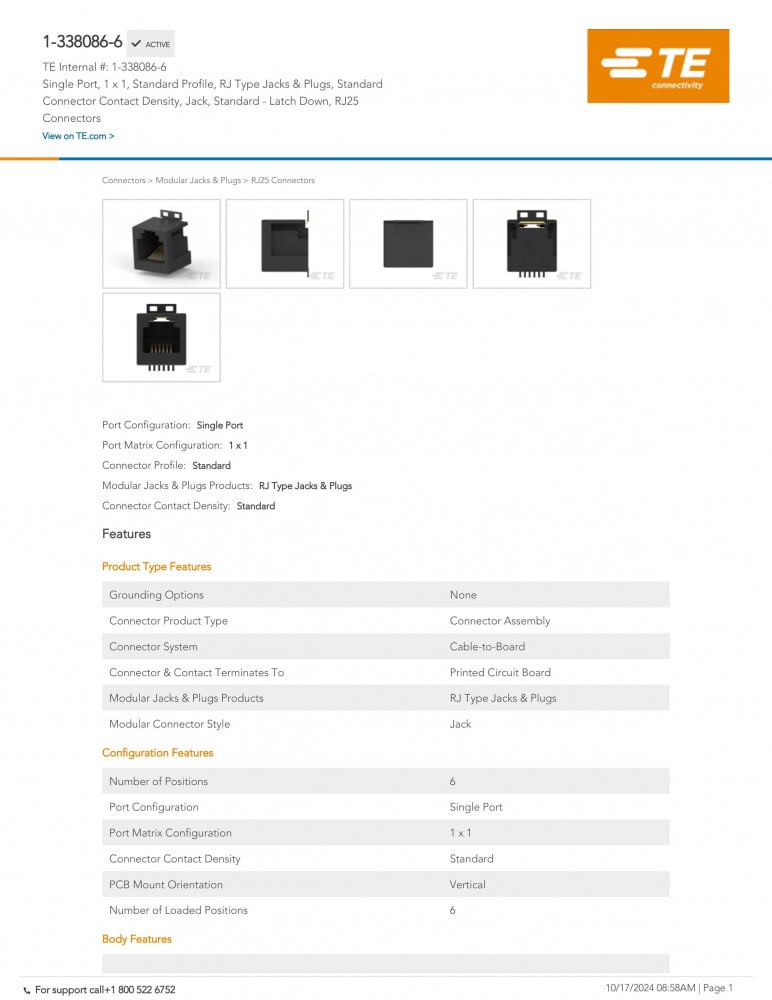 TE Connectivity 1-338086-6 document page 1