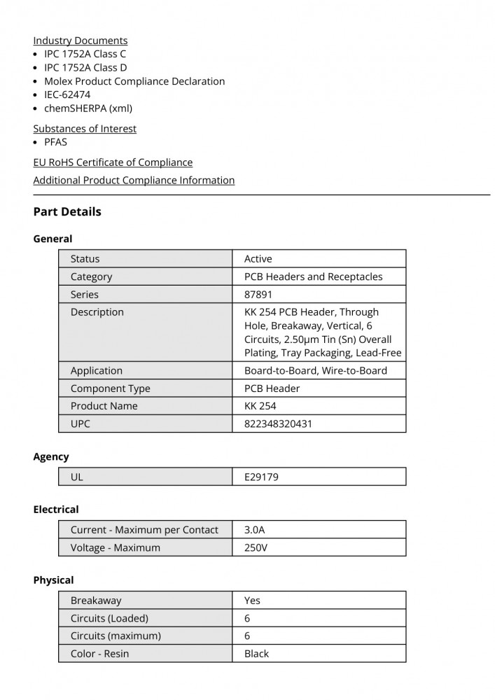 MOLEX 878910602 technical document preview, page 2