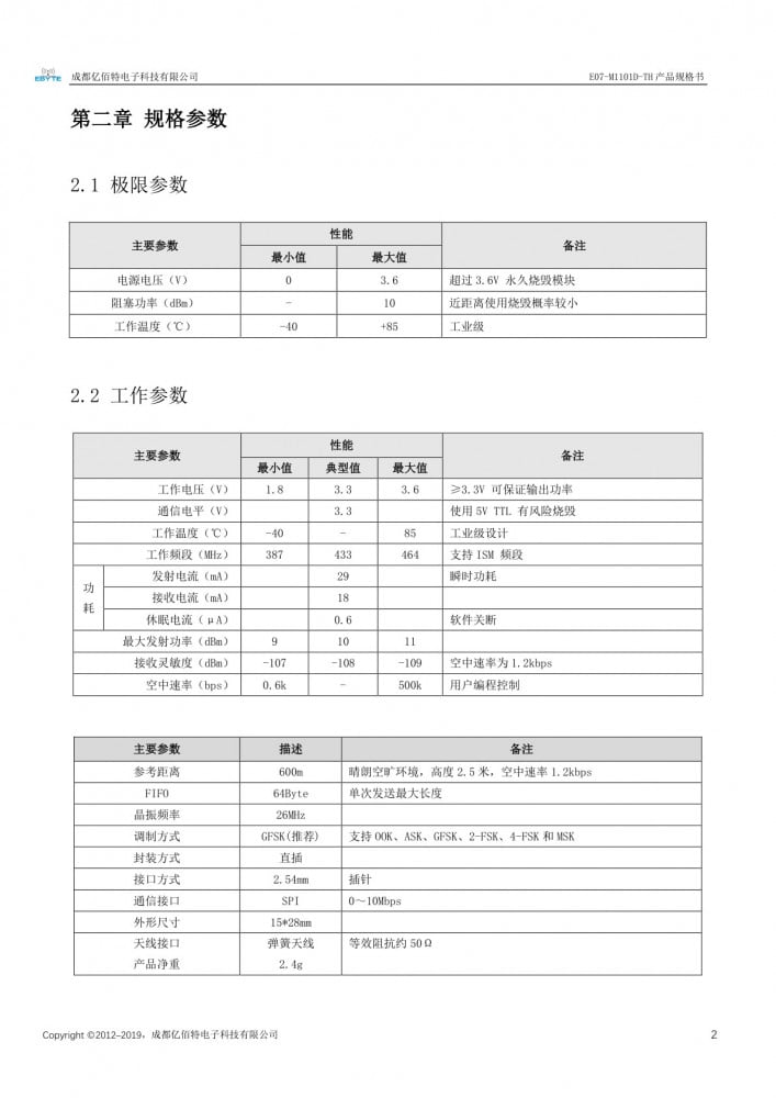 E07-M1101D-TH datasheet page 3