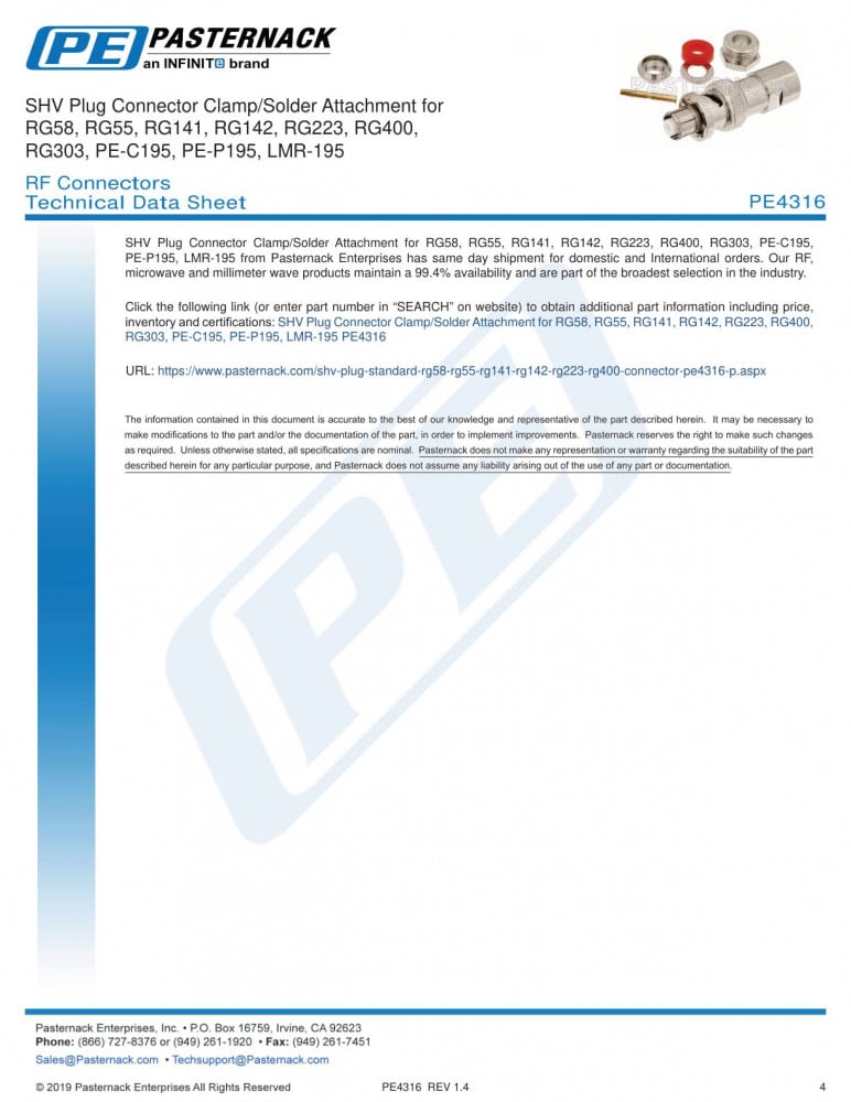 PE4316 datasheet page 4