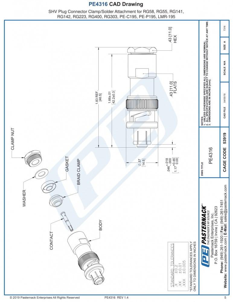 PE4316 datasheet page 5