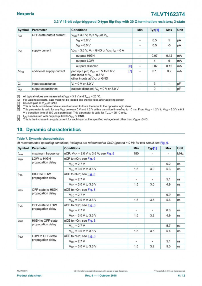 74LVT162374 datasheet page 6