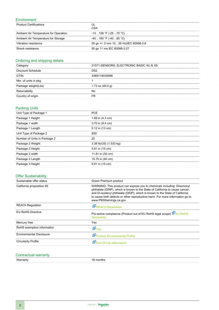 XS106B3PAL2 technical document page 2