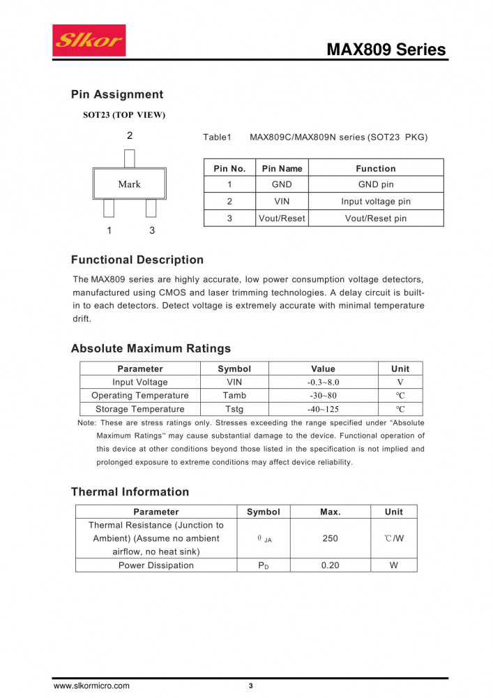 MAX809C308NR datasheet page 3