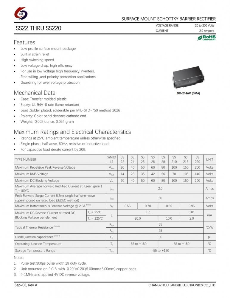 LangJie SS24 datasheet page 1