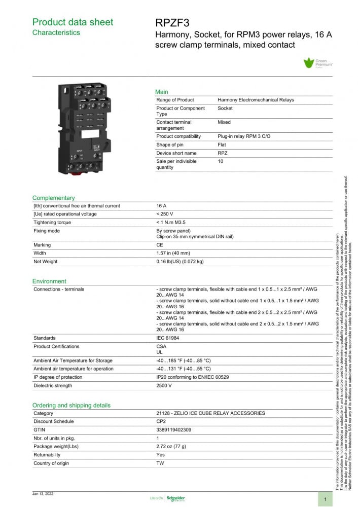 RPZF3 technical document page 1