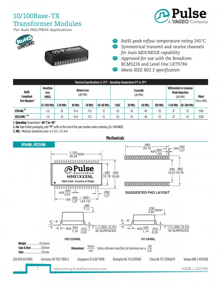 HX1234NLT technical drawing page 1