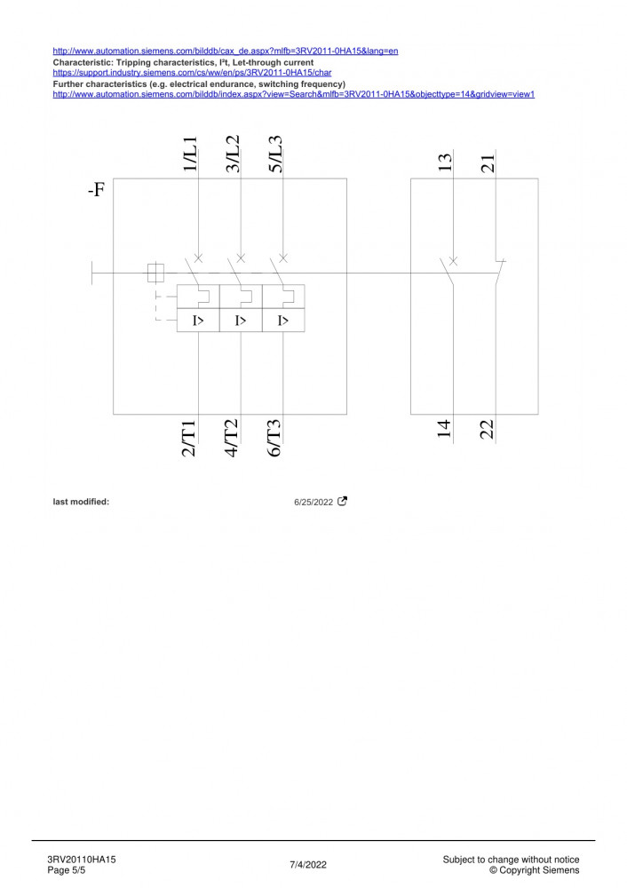 3RV20110HA15 technical document page 5