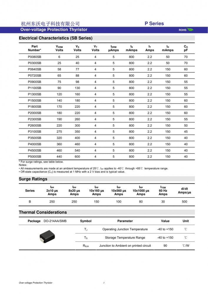 DOWO P2300SB datasheet page 3