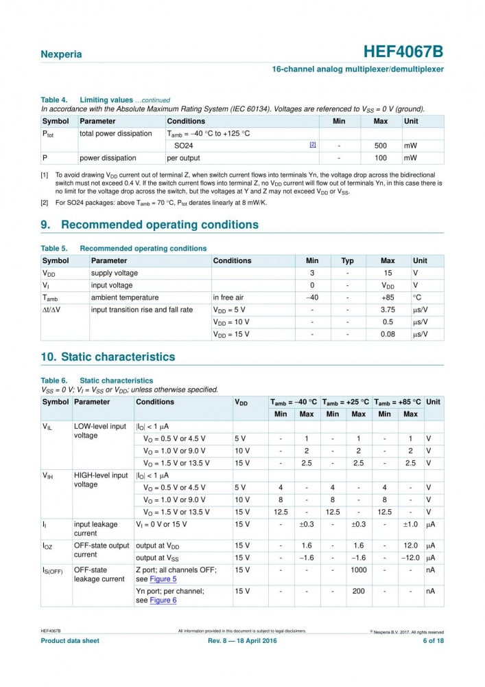HEF4067BT datasheet page 6