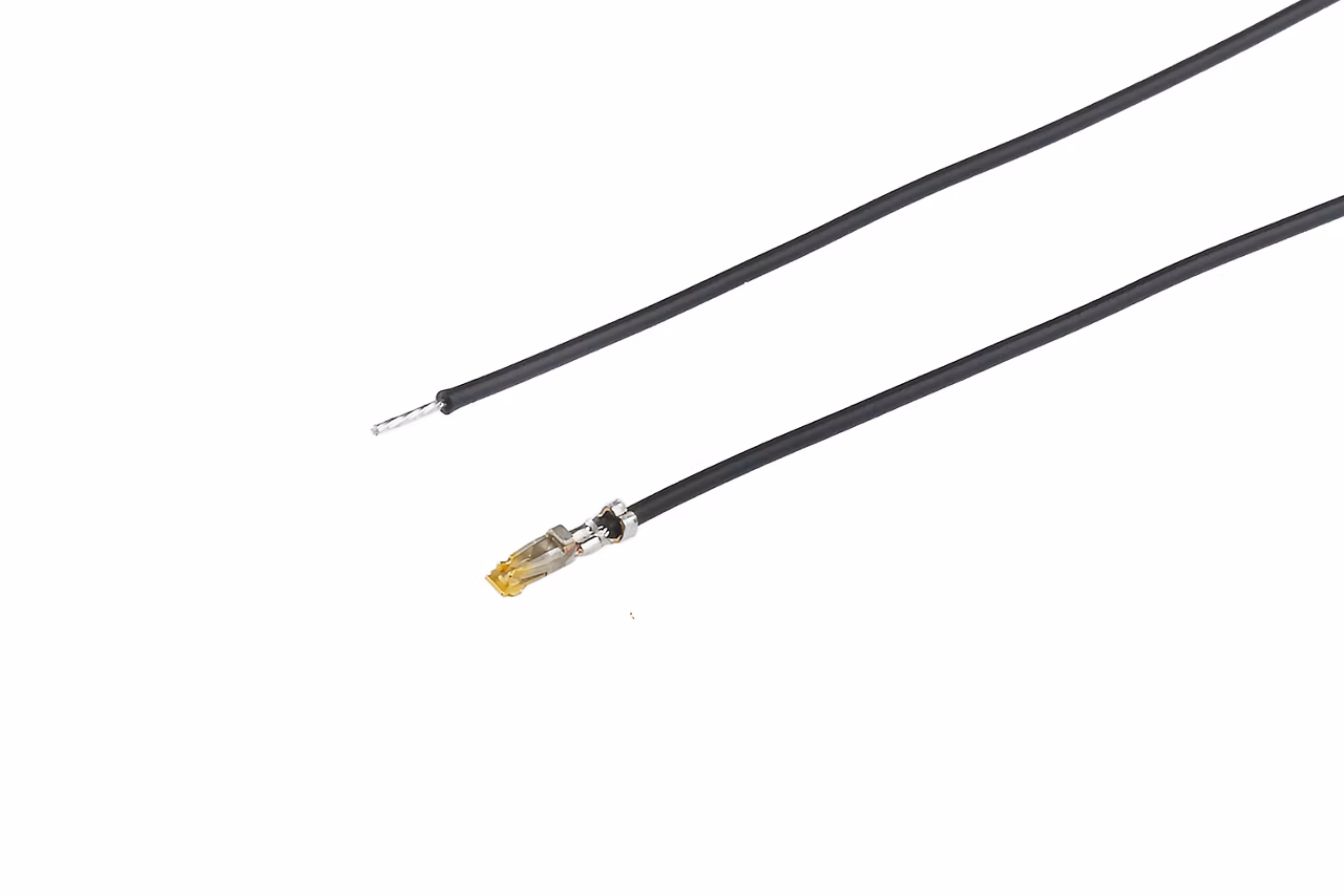 Pre-Crimped Lead Micro-Lock Plus 2.0 Female-to-Pigtail, 0.38µm Gold (Au) Plating, 150.00mm Length, 26 AWG, Black for sale