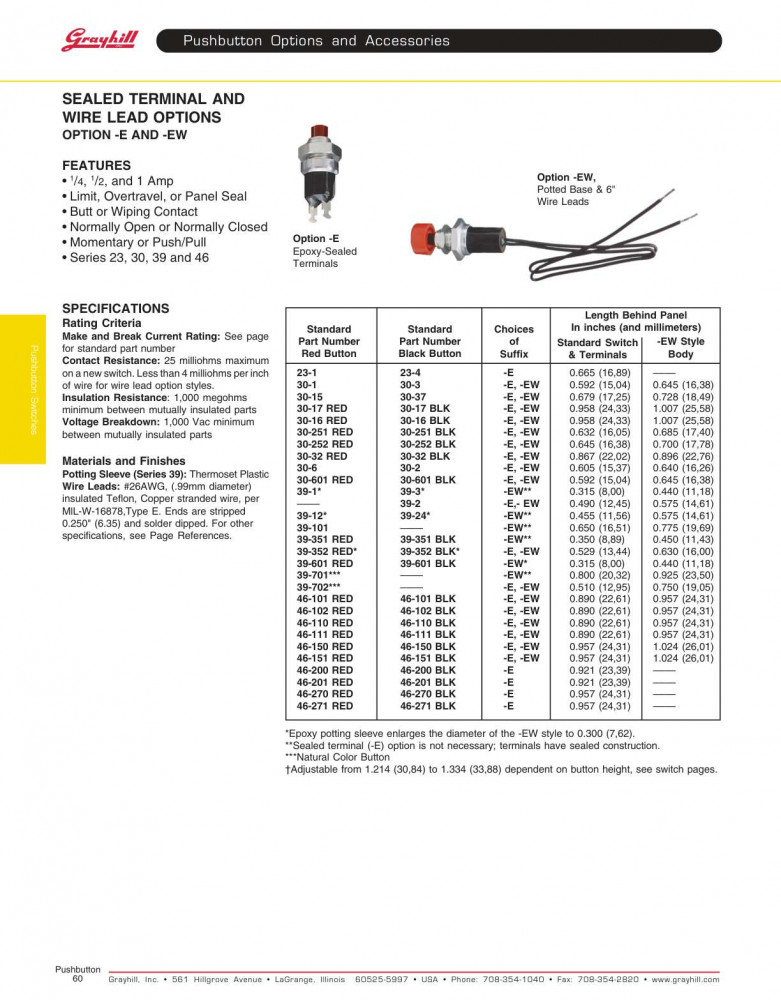 Grayhill technical document page 1