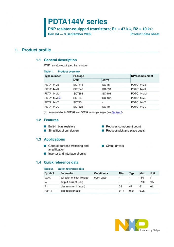 PDTA144VT datasheet page 2
