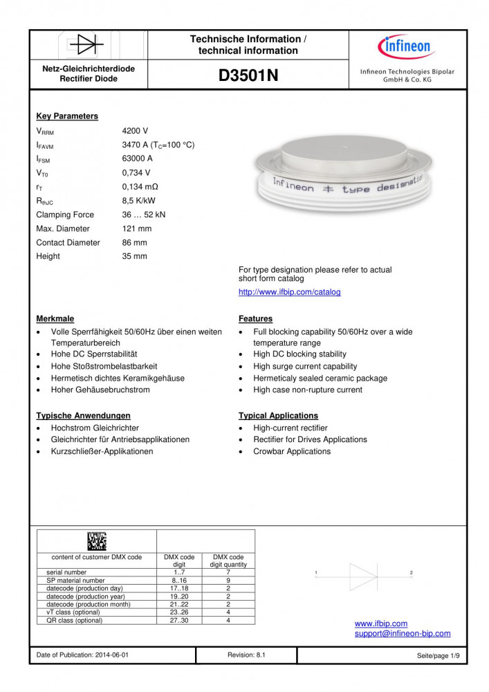 D3501N42T technical document page 1