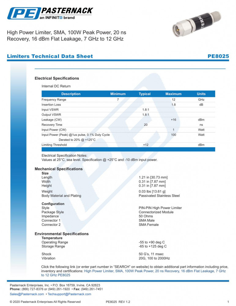 PE8025 technical document page 1