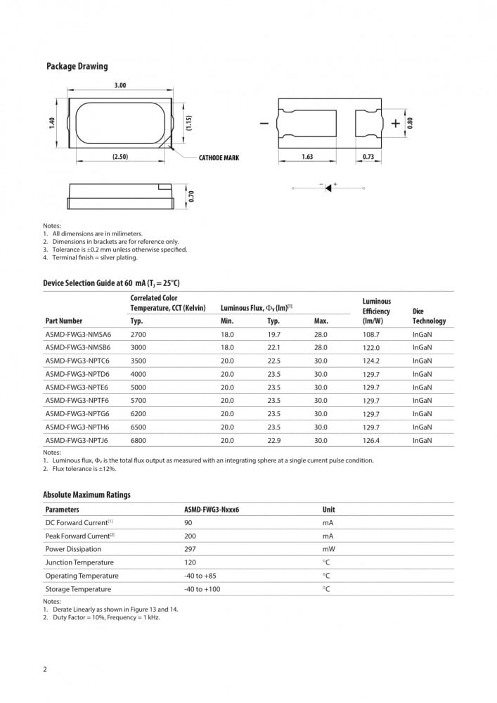 ASMD-FWG3-NPTE6 datasheet page 2
