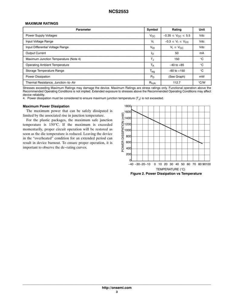 NCS2553 datasheet page 3