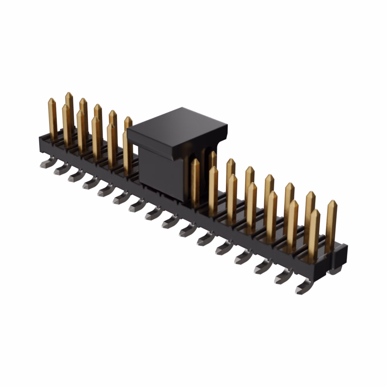 Milli-Grid Header, Vertical, Surface Mount, 32 Circuits, 0.38µm Gold (Au) Plating, Mating Pin Length 3.80mm, with Cap, Tube, Lead-Free for sale
